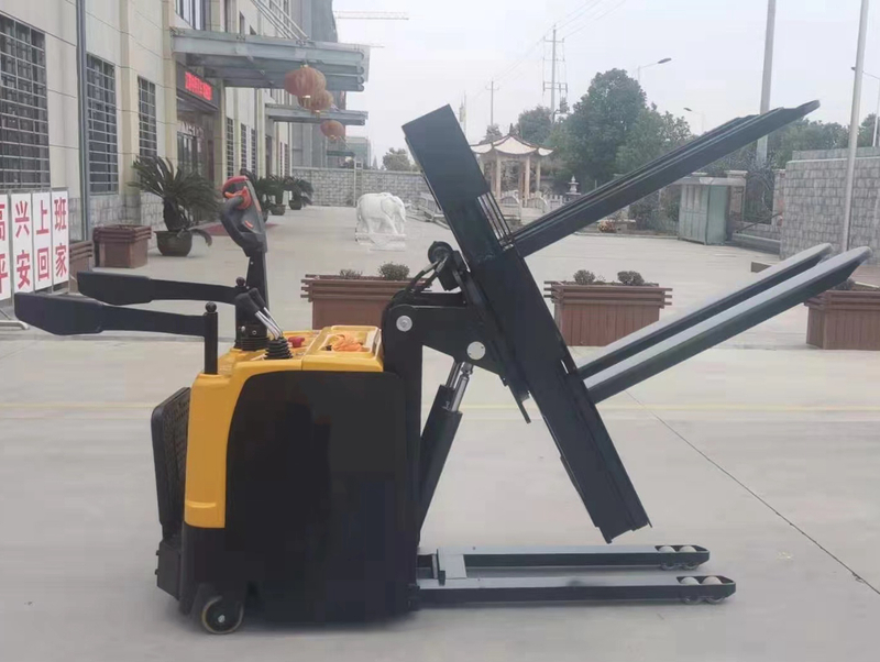 1500kg electric rotating stacker straddle lift with pallet rotator for ...